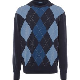 Highmoor Pullover mit Argyle-Muster Navy (Größe: M)