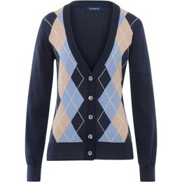 Highmoor Argyle-Cardigan Marine/Beige/Wei&szlig; (Gr&ouml;&szlig;e: 44)