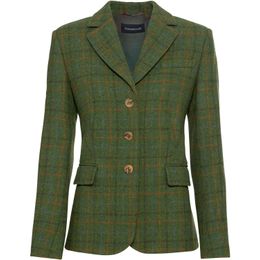 Highmoor Tweed-Blazer Grün/Blau/Braun (Größe: 48)