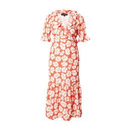 Dorothy Perkins Kleid Damen Gr&ouml;&szlig;e 38 orangerot / wei&szlig; Winterkleid