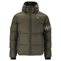 Daunenjacke WHISTLER "Drift", Kinder, Gr. 152, grau (anthrazit), 100% Nylon, unifarben, normal, Rundhals, Jacken, mit isolierendem Futter