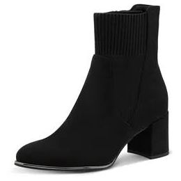 Stiefelette Marco Tozzi, Damen, Gr. 37, schwarz, Textil, Lederimitat, sexy, Schuhe, mit goldenem Detail an der Laufsohle
