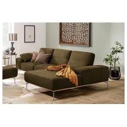 Ecksofa W.Schillig "run, Designsofa, bequem, L-Form", grün (camouflage w82), B:299cm H:88cm T:178cm, Longlife Xtra-Leder Z73: Naturwalkleder der Luxusklasse aus den erlesensten Rohhäuten. Hautstärke 1, 1 – 1, 3 mm;ROHLEDER Jacquard-Flachgewebe Q2 W60 (63% Polyester, 37% Polyacryl);ROHLEDER Chenille-Flachgewebe Q2 W77 (68% Polyacryl, 32% Polyester);Stoff S37 (100% Polyester), Sofas, mit elegantem H
