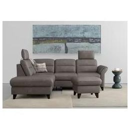 Sit & More Ecksofa SIT & MORE "Mellum L-Form", grau (anthrazit), B:253cm H:87cm T:212cm, 100% Polyester, Sofas, Federkern, wahlweise mit Bettfunktion, Stauraum und Armteilfunktion