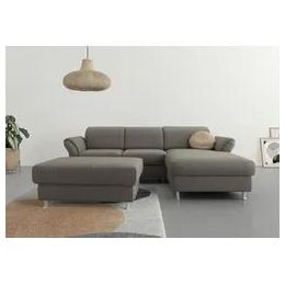 Sit & More Ecksofa SIT & MORE "Apulia L-Form", braun (schlamm), B:250cm H:78cm T:185cm, Webstoff (100% Polyester);Struktur weich (90% Polyester, 10% Polyamid);Luxus-Microfaser Euphoria (100% Polyester);Samtoptik (100% Polyester), Sofas, wahlweise Bettfunktion, Bettkasten und Kopf- und Armteilverstellung
