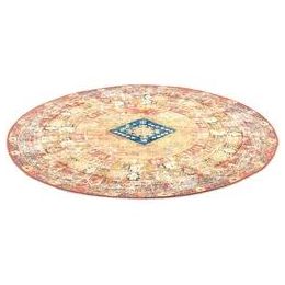 Teppich Tom Tailor HOME "Funky Outdoor Orient Two", braun, H:5mm Ø:100cm, Polypropylen (PP), Teppiche, Flachgewebe, Orient-Optik, In- und Outdoor geeignet, Wohnzimmer