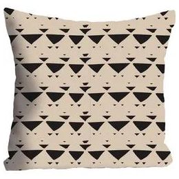 Dekokissen queence "»Dreiecke«", bunt (bunt, bedruckt), B:40cm L:40cm, Polyester, Dekokissen_Sitzkissen_Kissenhüllen, Kissenhülle ohne Füllung, 1 Stück