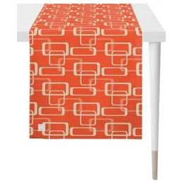 Tischläufer Apelt "3966 Outdoor, Sommerdeko, Sommer", orange (orange, sand), B:46cm L:135cm, Polyester, Tischdecken, Jacquardgewebe
