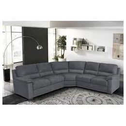 Ecksofa Egoitaliano "Doris, modernes Designerecksofa in hochwertigen Microfaserqualitäten", grau (charcoal), B:266cm H:90cm T:246cm, Luxus-Mikrofaser BLUSH (100% Polyester) ist ein innovatives Mikrofasergewebe mit wasser- und fleckenabweisenden Eigenschaften. Sie verhindert das Eindringen von Flüssigkeiten und Ölen in das Textilgewebe. Mit einer neutralen Seifenlösung können Flecken von Kaffee, Te