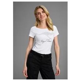 T-Shirt Kangaroos, Damen, Gr. 48/50 (XL), weiß (weiß, bedruckt), Rippware, Obermaterial: 100% Baumwolle, unifarben, bedruckt, casual, Basic hüftbedeckend, Rundhals, Kurzarm, Shirts, Kurzarm, sehr figurbetonte Passform