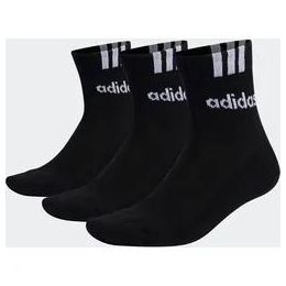Funktionssocken Adidas PERFORMANCE "C 3S LIN 3P", Herren, Gr. S (37/39), schwarz-weiß (schwarz, weiß), Obermaterial: 71% Baumwolle, 26% Polyester, 2% Elasthan, 1% sonstige Fasern, Socken