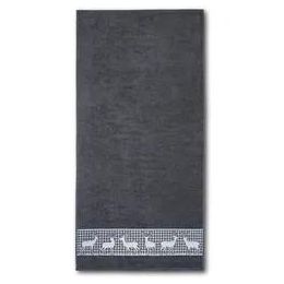 Handtuch Dyckhoff "Hirschparade", grau (graphit), B:50cm L:100cm, Frottier, Frottier, Handtücher, Made in Germany