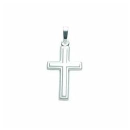 Kreuzkette ADELIA ́S "Halskette - Kreuzkette mit Kreuz Anhänger aus 925 Silber", silber, Halsketten, Damen, Silber 925 (Sterlingsilber), Schmuckset mit bis 45 cm stufenlos verstellbarer 925 Silber Halskette