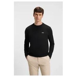 Langarmshirt BOSS Green "Tee Long", Herren, Gr. XXXL, schwarz (schwarz001), Single Jersey, Obermaterial: 95% Baumwolle, 5% Elasthan, casual, regular fit, Rundhals, Langarm eng eingefasste Kante, Shirts, mit Rundhalsausschnitt