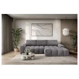 Ecksofa Inosign "AZITA klein optionale Schlafsofa mit Bettkasten, B/T/H: 270/166,5/84cm", grau (dunkelgrau), B:270cm H:84cm T:166,5cm, 100% Polyester, Sofas, L-Form mit Wellenunterfederung, Bubble-Optik, Topseller