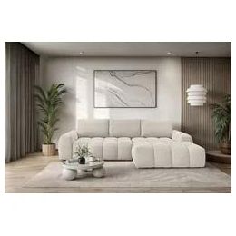Ecksofa Inosign "AZITA klein optionale Schlafsofa mit Bettkasten, B/T/H: 270/166,5/84cm", beige, B:270cm H:84cm T:166,5cm, 100% Polyester, Sofas, L-Form mit Wellenunterfederung, Bubble-Optik, Topseller