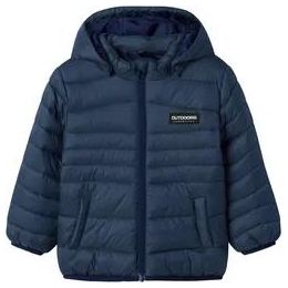 Outdoorjacke name it "NMMMARBLE JACKET PB", Jungen, Gr. 104, blau (spellbound), Web, Obermaterial: 100% Nylon, unifarben, casual, regular fit normal, Langarm, Jacken
