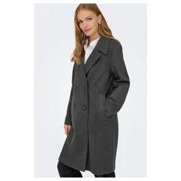 Langmantel Only "ONLADINA LIFE LONG COAT CC OTW", Damen, Gr. M, grau (dunkelgrau melange), Web, Obermaterial: 100% Polyester, unifarben, modisch, regular fit lang, Langarm, Mäntel