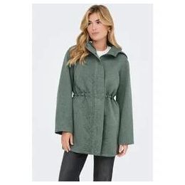 Regenmantel Only "ONLSEDONA LIGHT HOOD COAT OTW CC", Damen, Gr. S, grün (balsam grün detail:melange), Web, Obermaterial: 85% Polyester, 15% Baumwolle, meliert, Mäntel