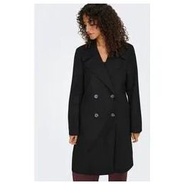 Langmantel Only "ONLADINA LIFE LONG COAT CC OTW", Damen, Gr. XS, schwarz, Web, Obermaterial: 100% Polyester, unifarben, modisch, regular fit lang, Langarm, Mäntel