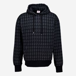 Schwarzer Kapuzenpullover mit Logo-Muster