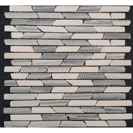 Mosaikfliese 'Vein' Naturstein grau 30 x 30 cm