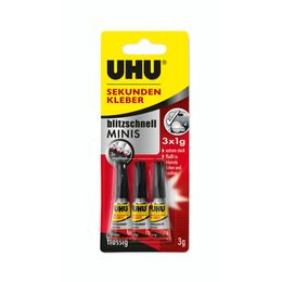 UHU Sekundenkleber 'Blitzschnell Minis' 3 x 1 g, fl&uuml;ssig