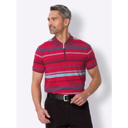WITT Herren Poloshirt, erdbeere-bordeaux-geringelt, Größe 56/58
