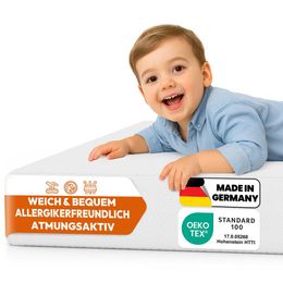 Foxx Baby Kindermatratze 60x120x6 cm pflegeleichter Bezug Hochwertiger Schaumstoffkern - Gr&ouml;&szlig;e (cm): 70x140x6, Auswahl: Matratze