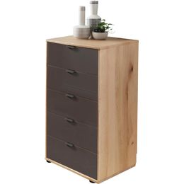 Schubkastenkommode Wiemann "Cardiff Sideboard, Wäscheschrank, teilmassiv Bianco-Eiche, Schubladen", braun, B:40cm, Sideboards, Schubkästen inklusive Selbsteinzug und Dämpfung