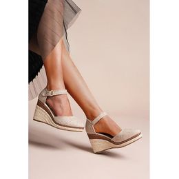Foreverfolie Keilsandaletten in Beige - 64% | Größe 38 | Damen-sandalen