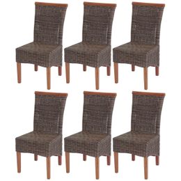 Mendler 6er-Set Esszimmerstuhl Savona, Stuhl K&uuml;chenstuhl, Rattan ~ Variantenangebot 3x51364