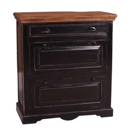 Pharao24.de Kolonialstil Schuhkipper in Schwarz und Honigfarben 85 cm breit