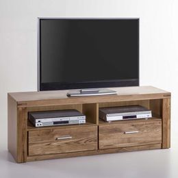 Pharao24.de TV Lowboard aus Wildeiche teilmassiv zwei Schubladen