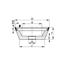 Tyrolit Diamant-Topf-Schleifscheibe DxTxH (mm), 100x35x20, Typ: D64, 597540 D64 (721303)