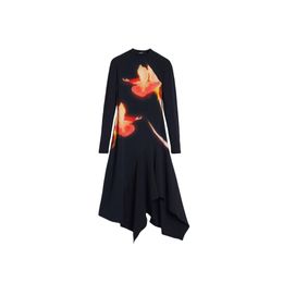 Desigual Kleid Damen Gr&ouml;&szlig;e 34 orange / schwarz Winterkleid