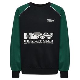 Hummel Sweatshirt Jungen Gr&ouml;&szlig;e 122/128 dunkelgr&uuml;n / schwarz / wei&szlig;