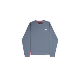 Sweater Alpha Industries "Basic Sweatshirt SL", Herren, Gr. S, denim blau, Obermaterial: 80% Baumwolle, 20% Polyester, regular fit, Sweatshirts