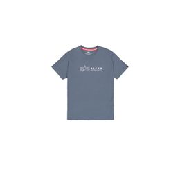 T-Shirt Alpha Industries "Alpha Label T-Shirt", Herren, Gr. L, denim blau, Obermaterial: 100% Baumwolle, Shirts T-Shirt