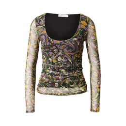Warehouse Shirt 'Jemma Lewis' Damen Größe L honig / grün / helllila / schwarz