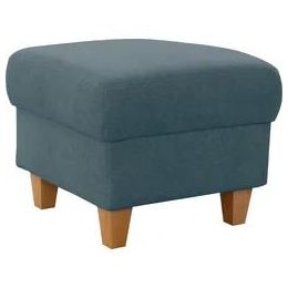 Polsterhocker Home Affaire "Palmera, B: 58 cm", blau (blaugrau), B:58cm H:48cm T:58cm, 100% Polyester, Struktur (100% Polyester), Luxus-Microfaser in Lederoptik (100% Polyester), Hocker, mit Stauraum, Federkern