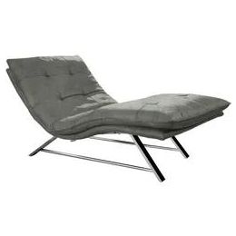 Relaxliege W.Schillig "daily dreams", grau (grau s37), B:95cm H:91cm T:170cm, Stoff S37 (100% Polyester), Sofas, in Waffelkissen-Optik, wahlweise mit Motor, Kufengestell, in 2 Breiten