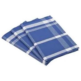 Geschirrtuch Ross "Exclusiv", blau, B:50cm L:70cm, 50% Baumwolle, 50% Leinen, Geschirrtücher, Blockkaro, 50% Baumwolle, 50% Leinen, 50x70 cm