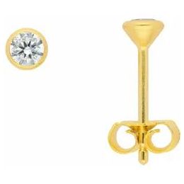 Paar Ohrhänger ADELIA ́S "1 Paar 585 Gold Ohrringe / Ohrstecker mit Zirkonia Ø 3,5 mm", gold, Ohrringe, Damen, Damen, Gelbgold 585, 585 Gold mit Zirkonia Goldschmuck für Damen