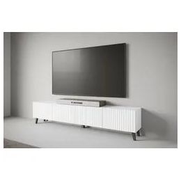 Lowboard Inosign "PHUKET", weiß (weiß matt, weiß matt mdf), B:190cm H:39cm T:32cm, FSC-zertifizierter Holzwerkstoff, MDF, Spanplatte, Kunststoff, Sideboards, TV-Board mit Strukturfront, Breite ca. 190 cm