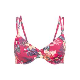 s.Oliver Bikinitop 'Larika' Damen Gr&ouml;&szlig;e 75 beige / dunkelgr&uuml;n / orange / fuchsia