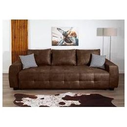 Schlafsofa Collection AB "Bella, B: 241 cm, Liegefl. 142x194 cm", braun, B:241cm H:90cm T:94cm, Zierkissen: 100% Polyester;Microfaser PRIMABELLE (100% Polyester);Struktur fein (100% Polyester), Sofas, mit Bettfunktion, Bettkasten & 2 Zierkissen, Federkern, Topseller