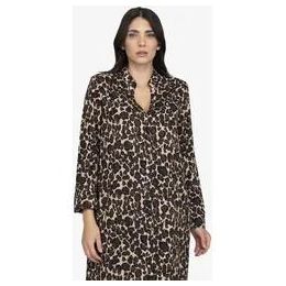 Blusenkleid Sportalm KITZBÜHEL, Damen, Gr. 40, N-Gr, tannin sand, Web, Obermaterial: 97% Viskose, 3% Elasthan, animal-print, mehrfarbig, gemustert, feminin, regular fit knielang, V-Ausschnitt, Langarm eingesetzt gerader Abschluss, Kleider, Regular fit mit V-Ausschnitt