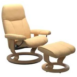 Relaxsessel stressless "Consul", gelb, B:76cm H:100cm T:71cm, Sessel, mit Classic Base, Größe M, Gestell Eiche