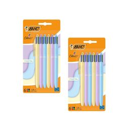 BIC 4 Farben Kugelschreiber Set in Pastell, in verschiedenen Farben, 12er Pack | Gr.: onesize